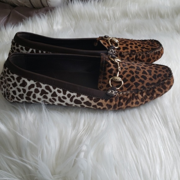 Gucci | Shoes | Gucci Loafers Brownwhite Leopard Print Calfhair | Poshmark